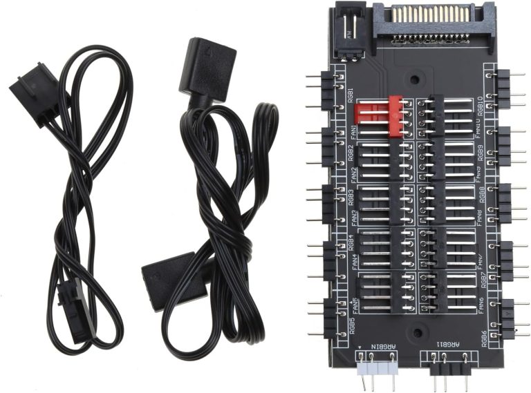 Controlador ARGB de 5V y 3 pines, Hub PWM de 4 pines, Cable de extensión divisor de ventilador ...